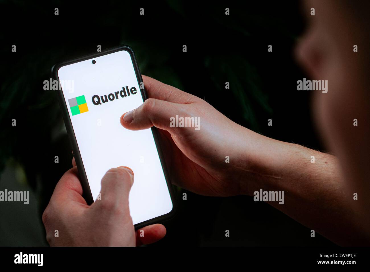 January 25, 2024, Poland: In this photo illustration a Quordle logo ...