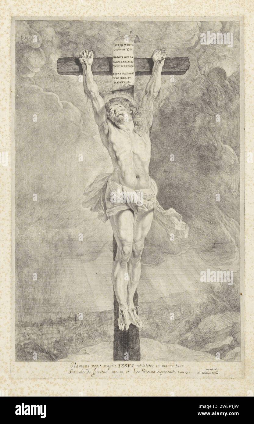 Crucifixion of Christ, Pieter Claesz. Soutman, after Peter Paul Rubens, 1616 - 1657 print Christ ...