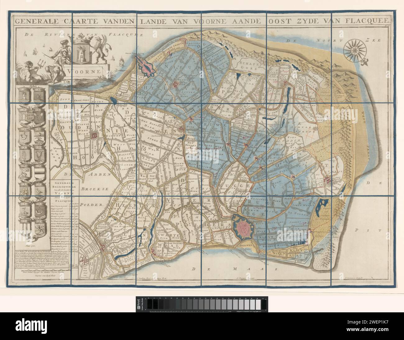 Map of Oost -Voorne (Voorne), Jan voters, After A. Steyaart, 1701 ...