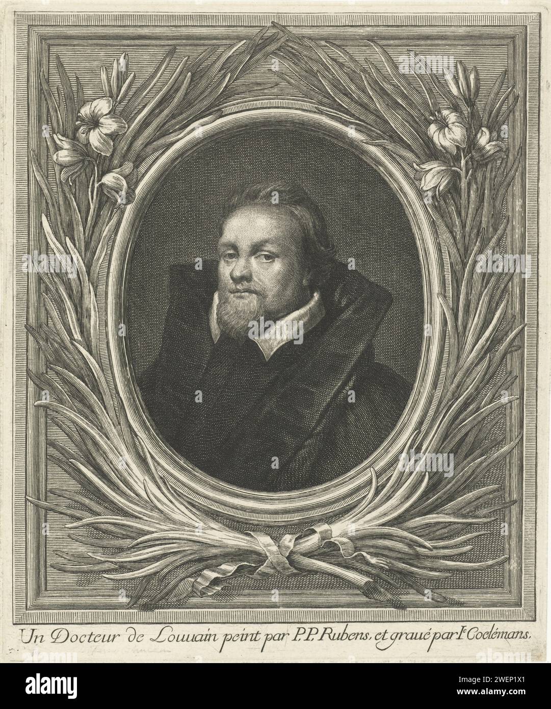 Portrait of a Leuven doctor (Joh. Brandt?), Jacob Coelemans, after ...
