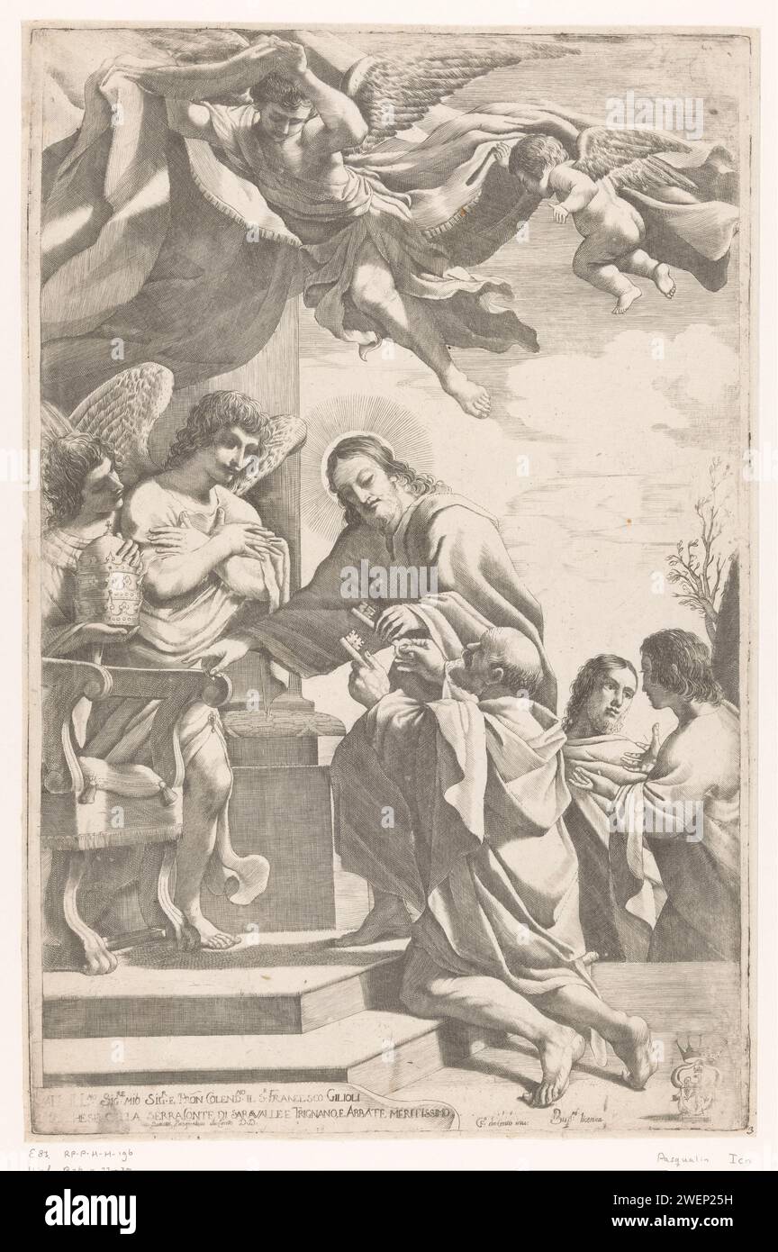 Petrus receives the keys, Giovanni Battista Pasqualini, After Guercino ...