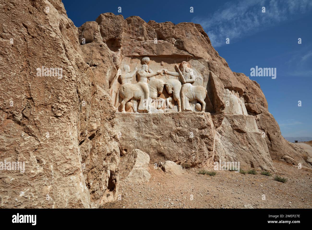 The Investiture of Ardashir I, relief depicts the Persian king Ardashir ...