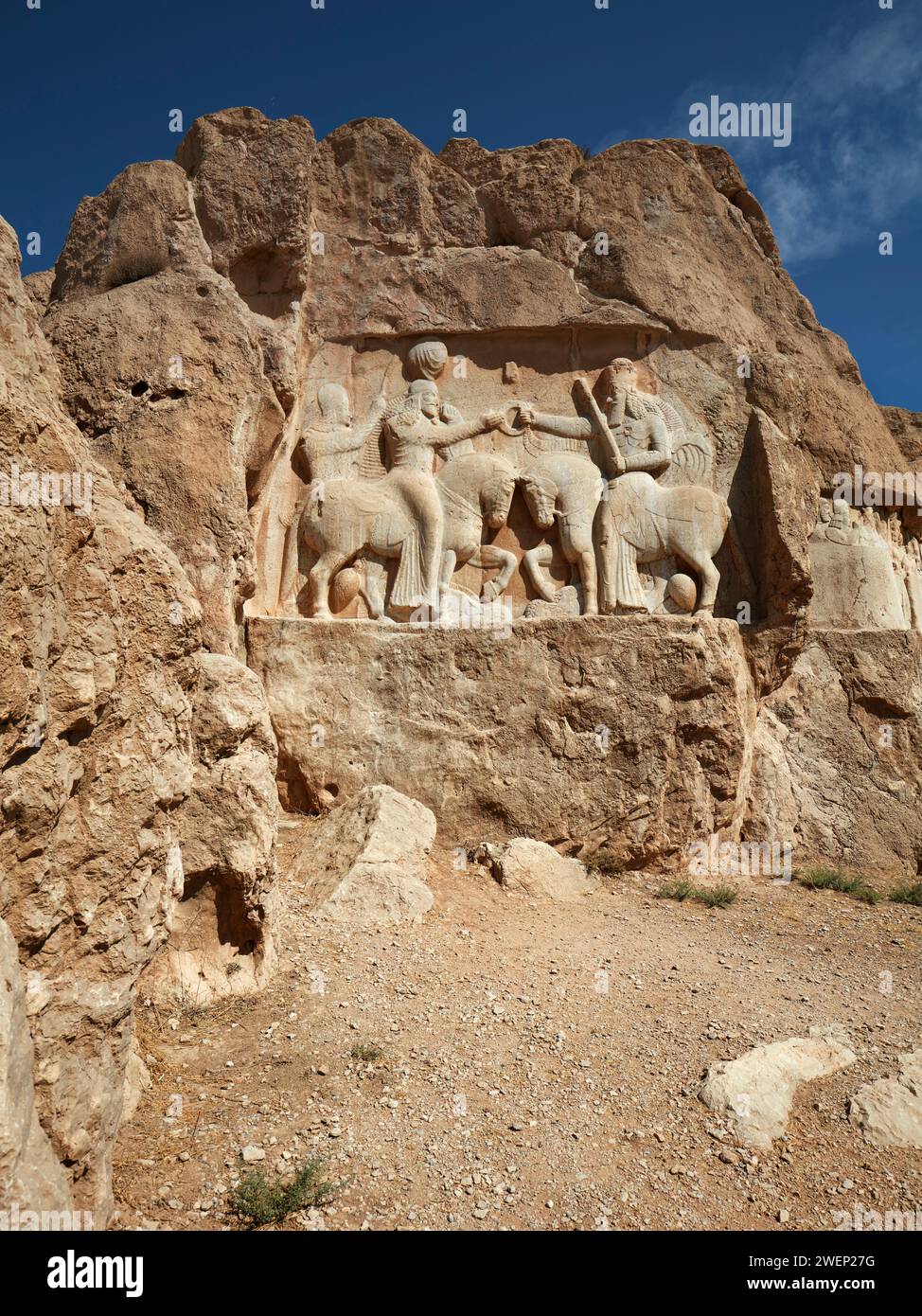 The Investiture of Ardashir I, relief depicts the Persian king Ardashir ...