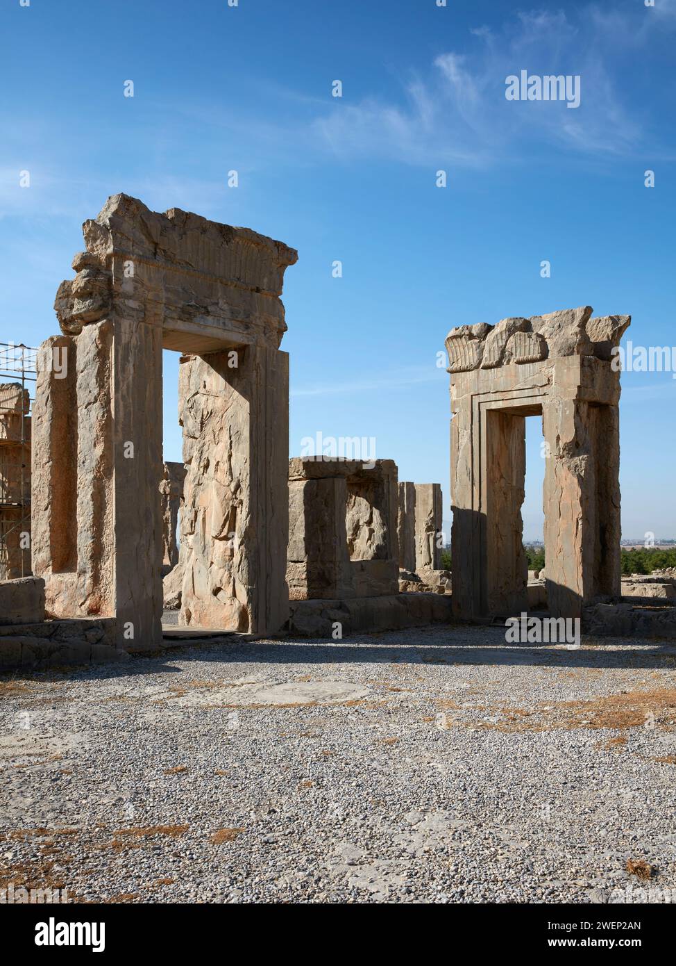 Ruins of the Hadish Palace (aka the Palace of Xerxes I) in Persepolis ...