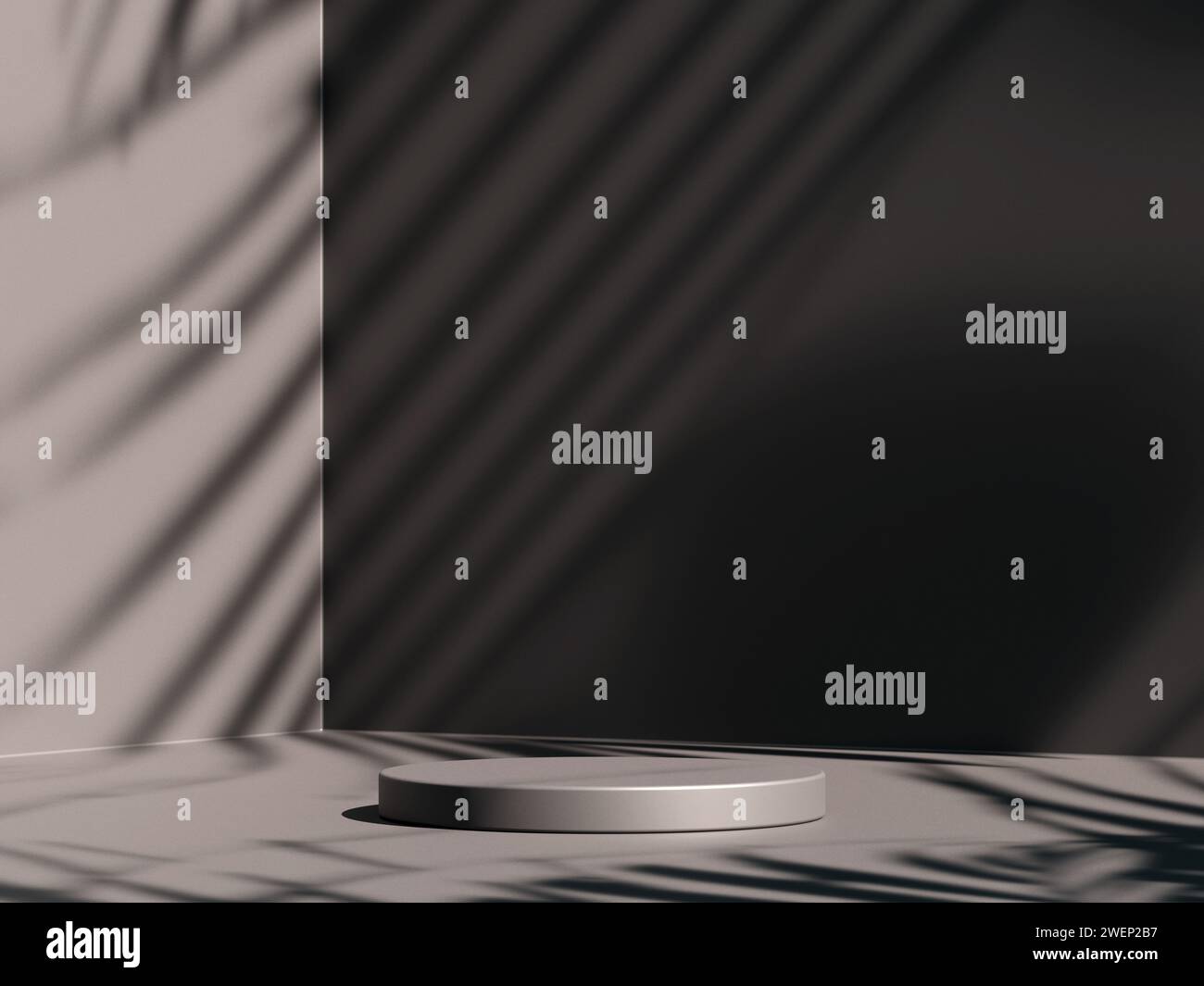 3d display podium with dark grey background. 3d rendering of realistic ...