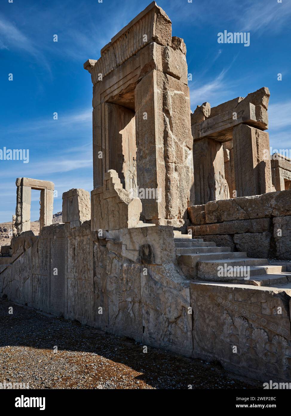 Ruins of the Tachara (aka the Palace of Darius the Great) in Persepolis ...