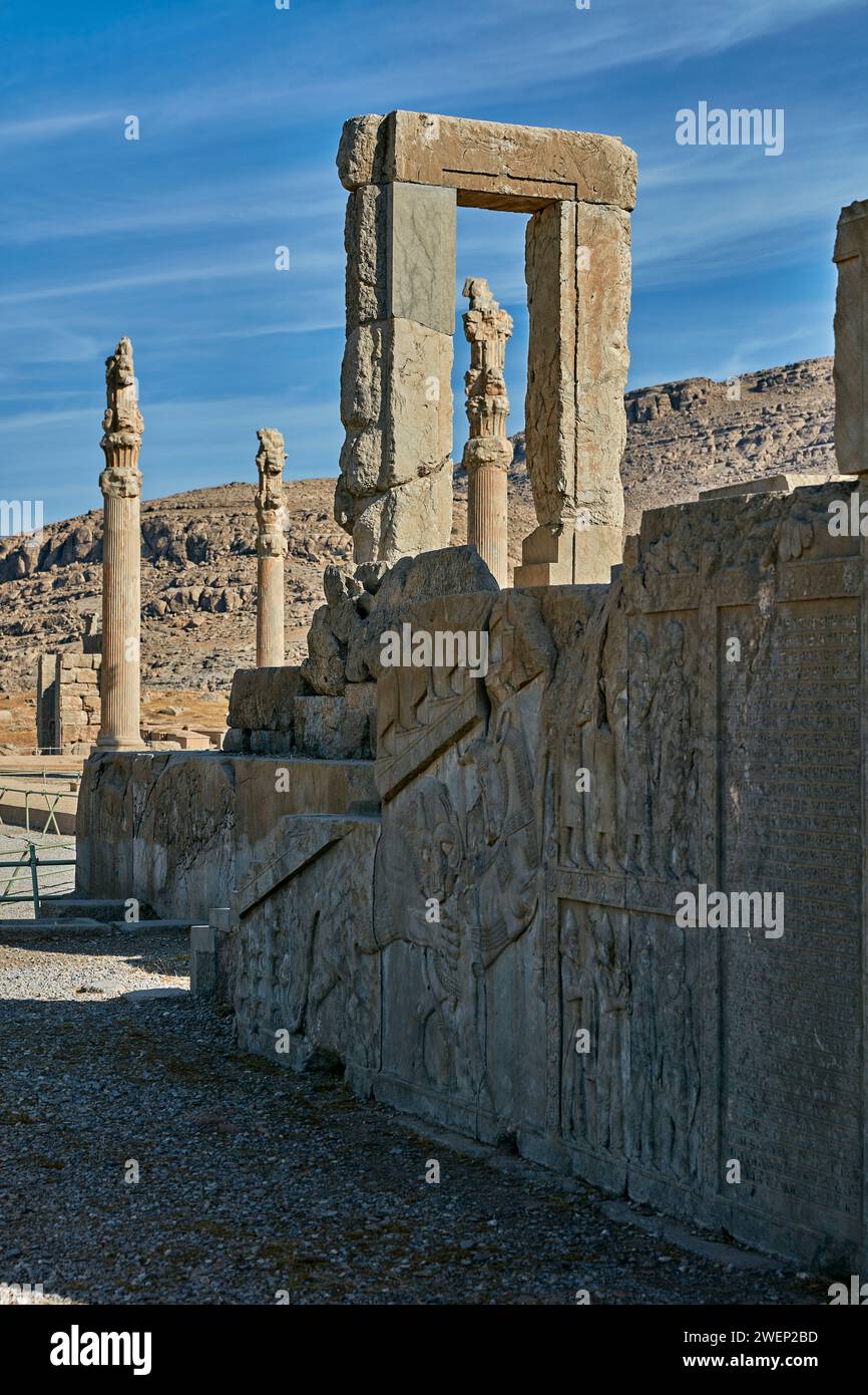 Ruins of the Tachara (aka the Palace of Darius the Great) in Persepolis ...