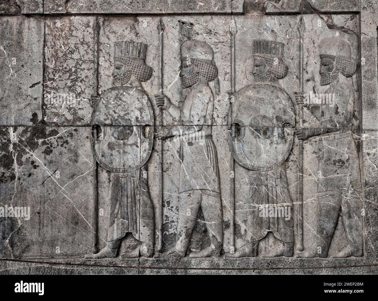 Relief of Persian and Median soldiers (the Medes are the ones with ...