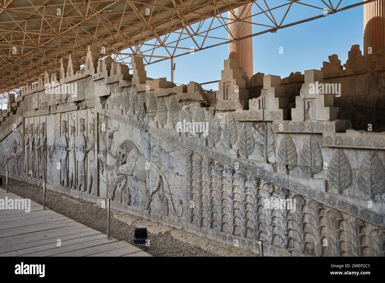 Bas-reliefs on the Grand Staircase of Apadana Palace in Persepolis ...