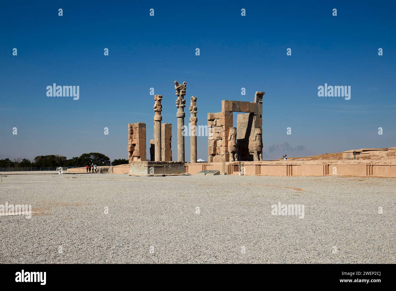 Exterior view of the Gate of All Nations in Persepolis, an ancient ...