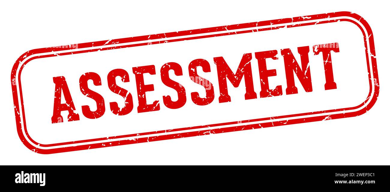assessment stamp. assessment rectangular stamp isolated on white ...