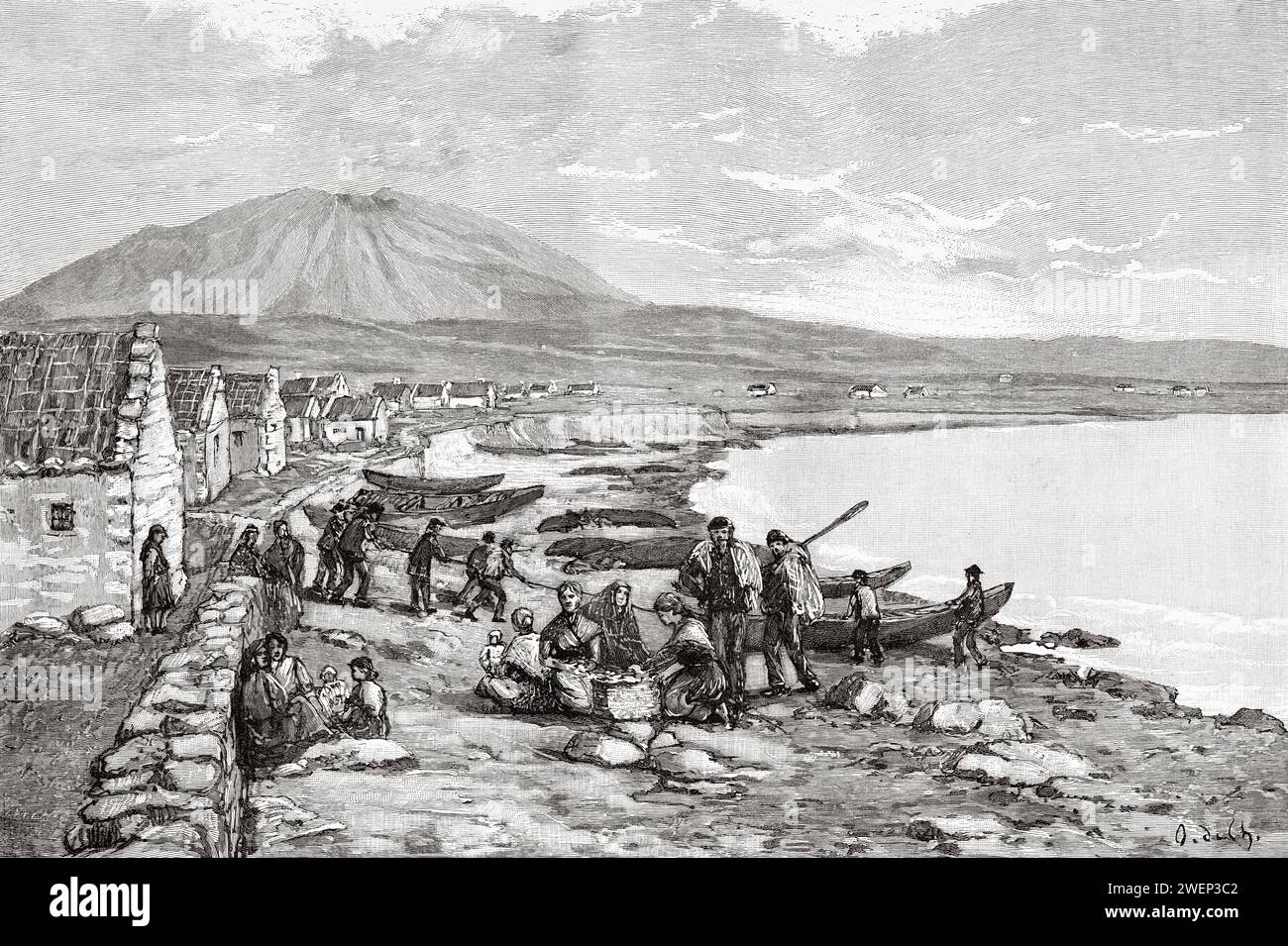 The Village of Dooagh, Achill Island, County Mayo, Republic of Ireland ...