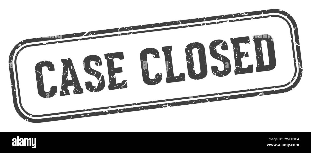 case closed stamp. case closed rectangular stamp isolated on white ...