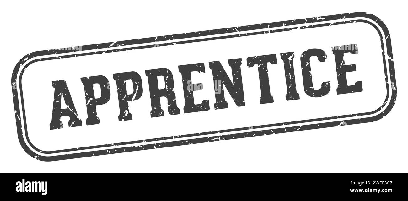 apprentice stamp. apprentice rectangular stamp isolated on white ...