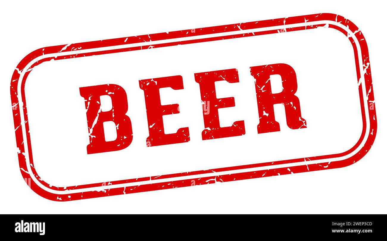 beer stamp. beer rectangular stamp isolated on white background Stock ...
