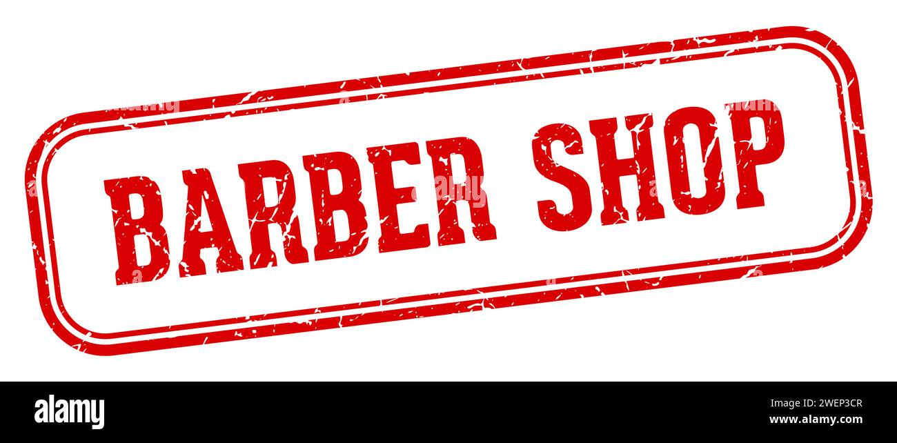 barber shop stamp. barber shop rectangular stamp isolated on white ...