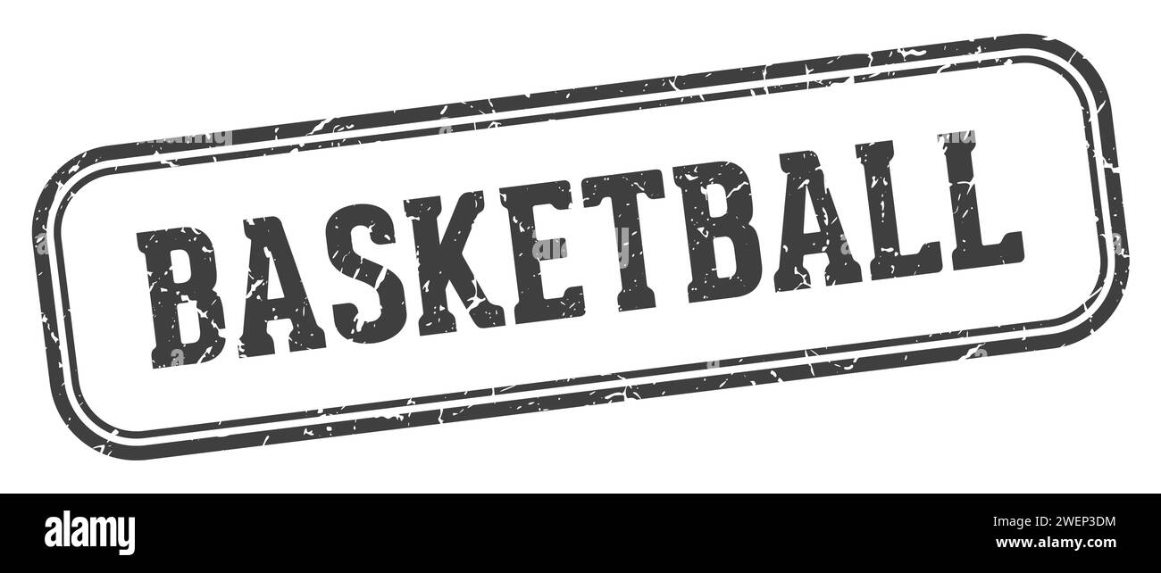 basketball stamp. basketball rectangular stamp isolated on white ...