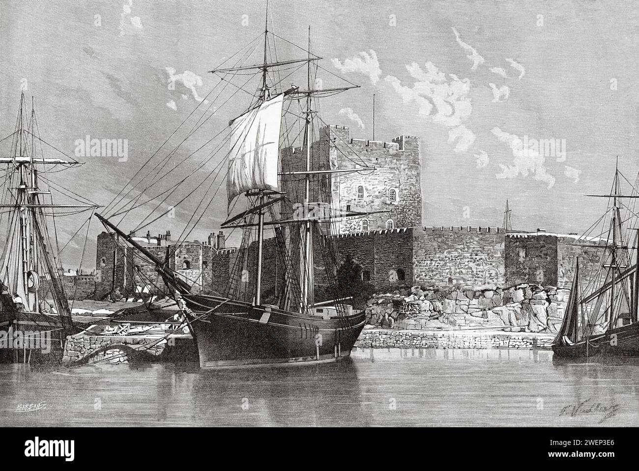 Carrickfergus castle illustration hi-res stock photography and images ...