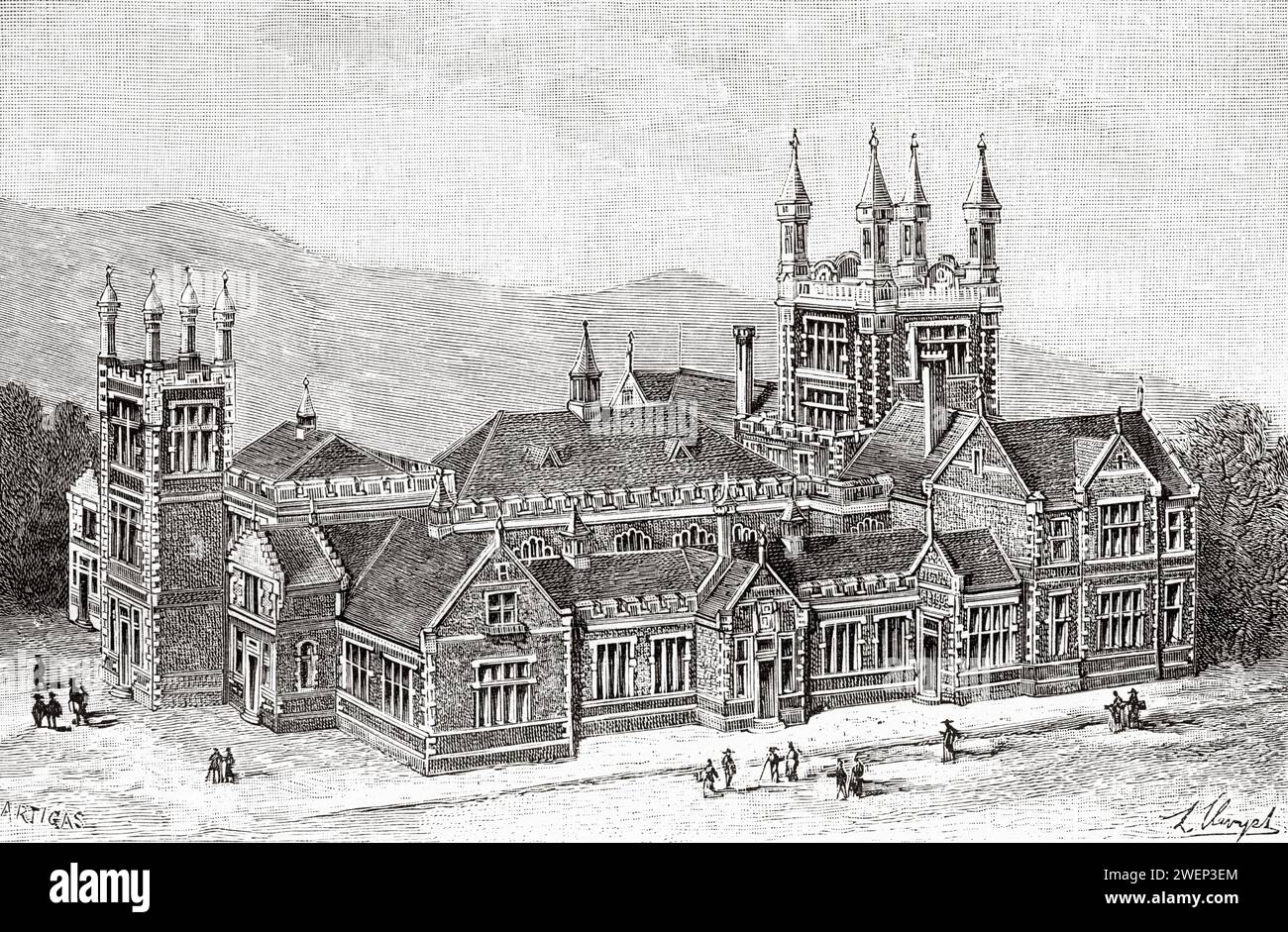 Boy's High School, Dunedin, New Zealand. Trip to New Zealand 1889 by ...