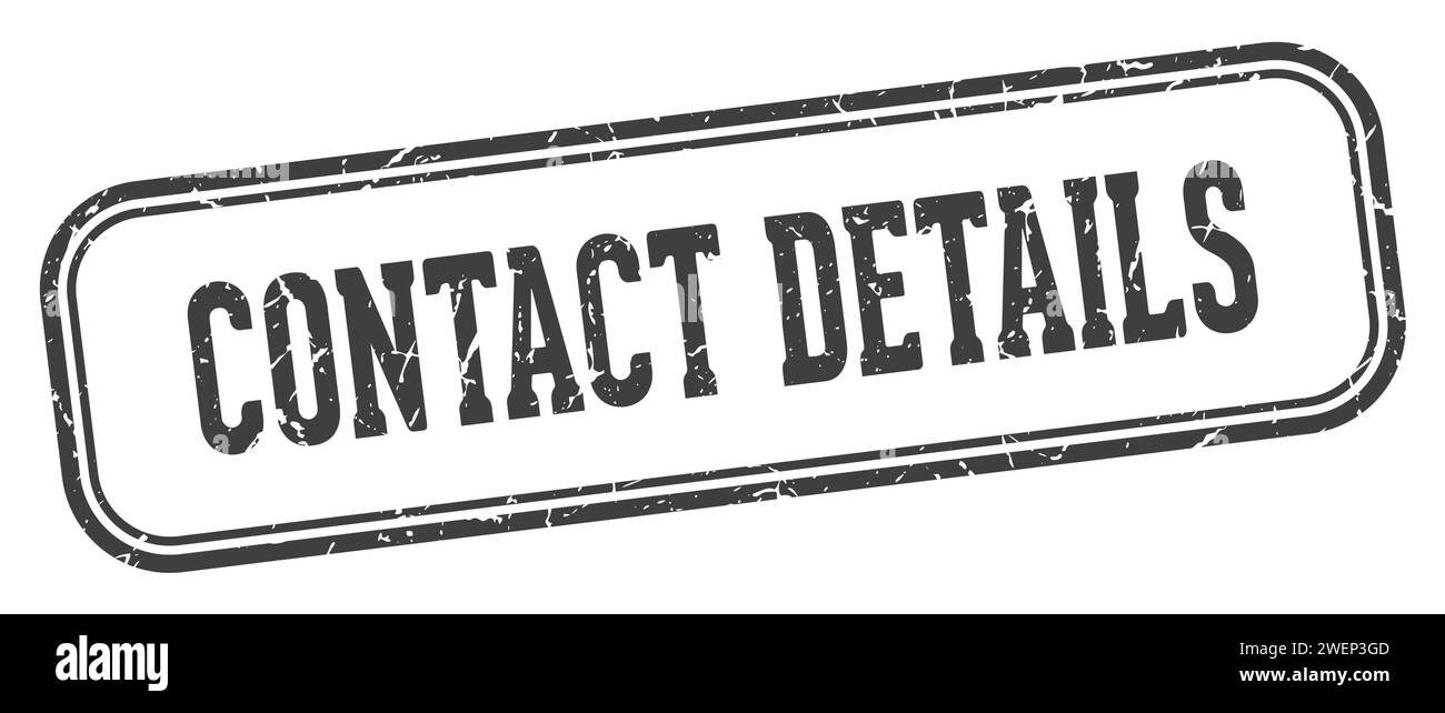 contact details stamp. contact details rectangular stamp isolated on ...