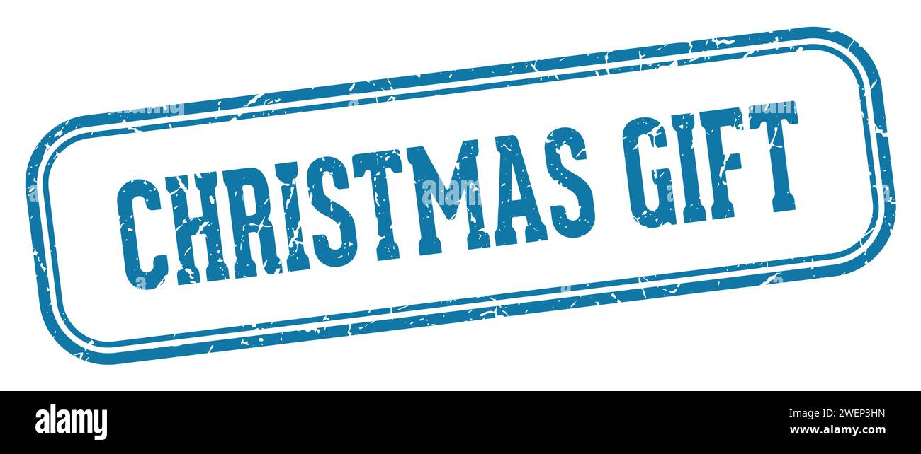 christmas gift stamp. christmas gift rectangular stamp isolated on ...