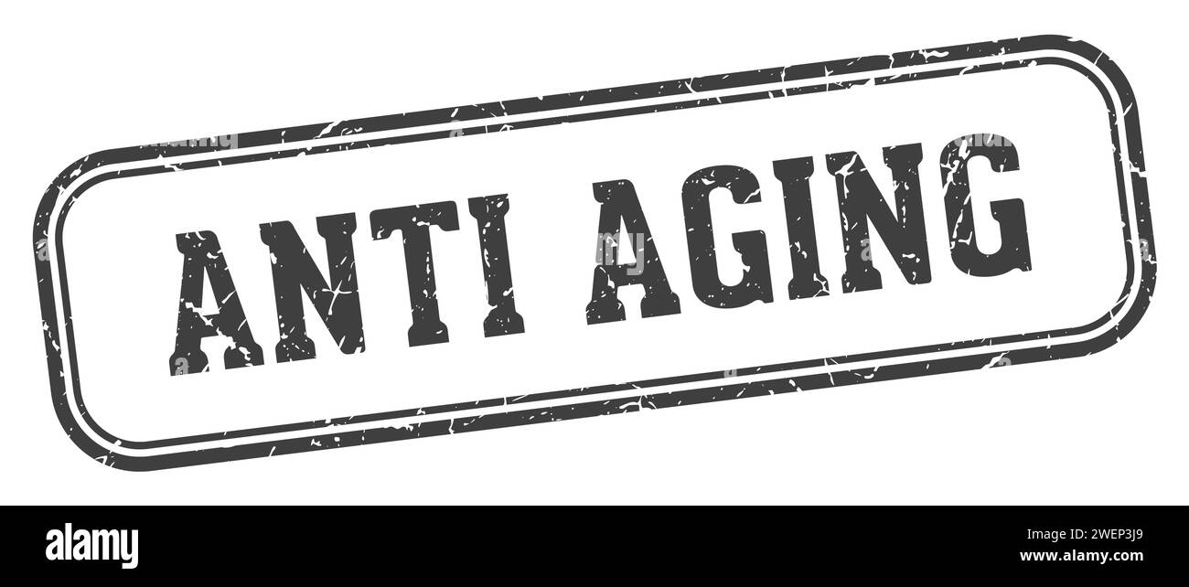 anti aging stamp. anti aging rectangular stamp isolated on white ...