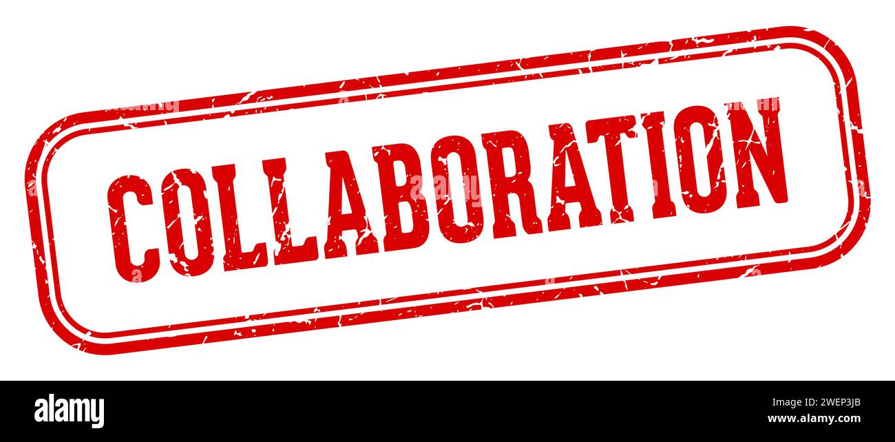 collaboration stamp. collaboration rectangular stamp isolated on white ...