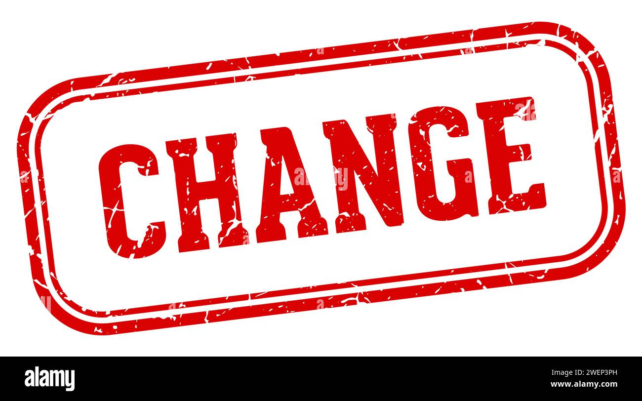 change stamp. change rectangular stamp isolated on white background ...