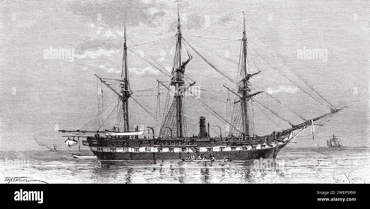 French frigate La Clorinde used for the expedition to Newfoundland and ...