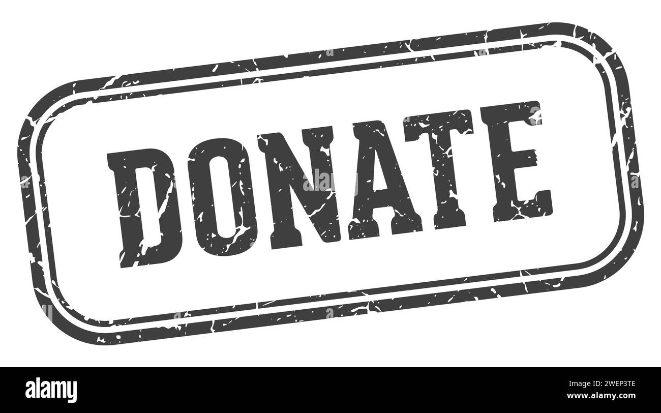 donate stamp. donate rectangular stamp isolated on white background ...