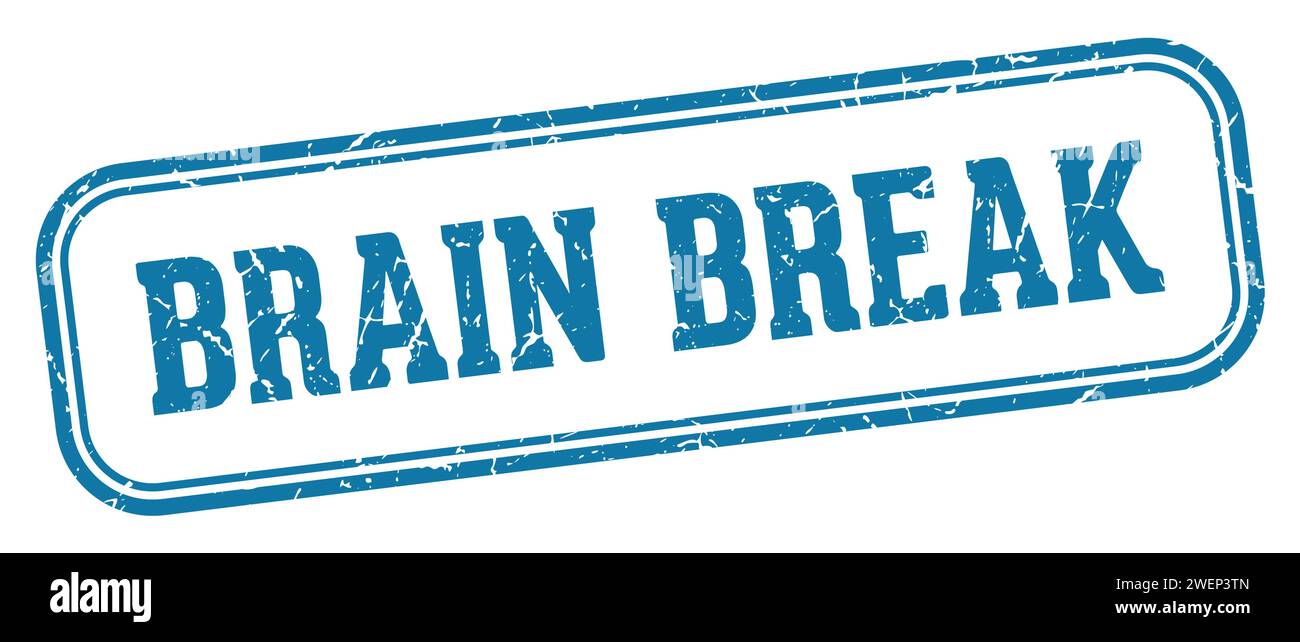 brain break stamp. brain break rectangular stamp isolated on white ...