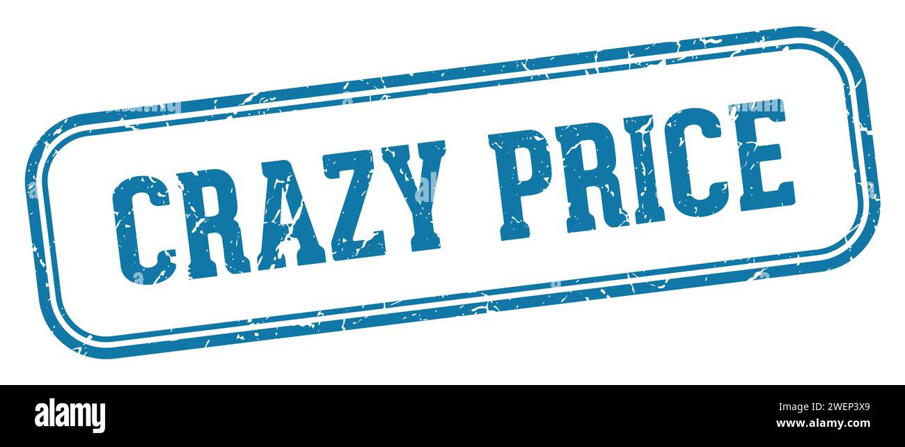 crazy price stamp. crazy price rectangular stamp isolated on white ...