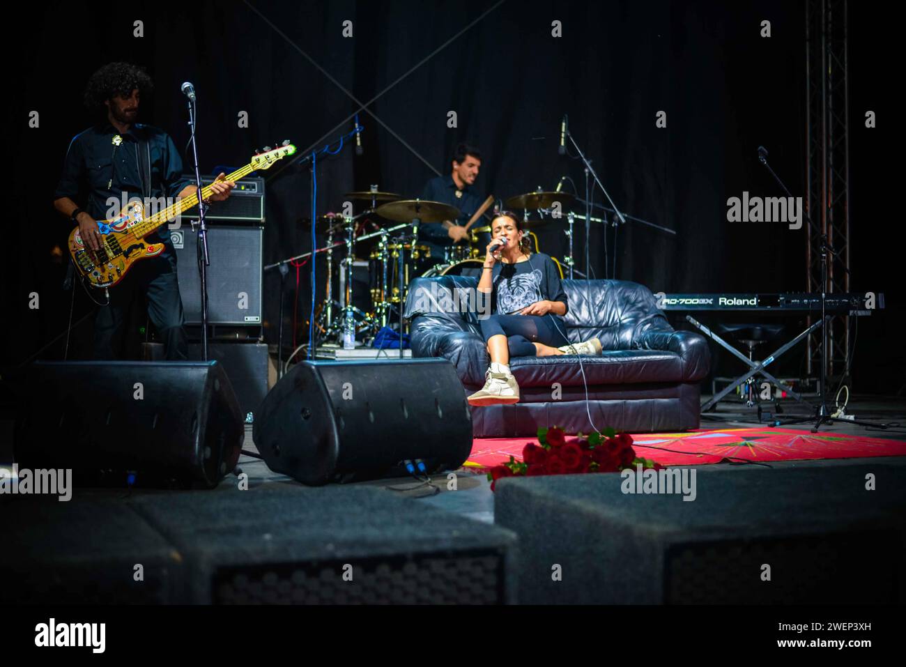 Concert stage musicians Stock Photo - Alamy