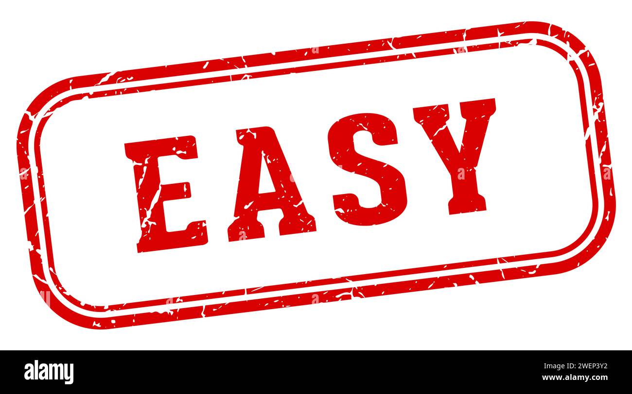 easy stamp. easy rectangular stamp isolated on white background Stock ...