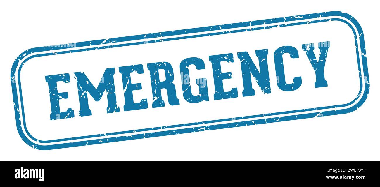 emergency stamp. emergency rectangular stamp isolated on white ...