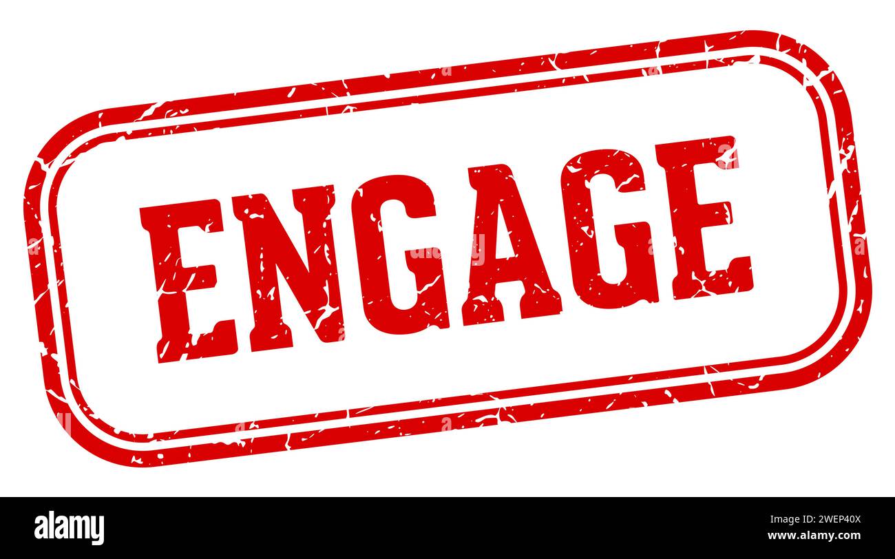 engage stamp. engage rectangular stamp isolated on white background ...