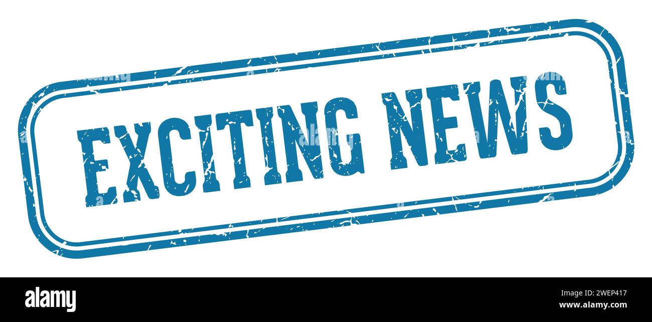 exciting news stamp. exciting news rectangular stamp isolated on white ...