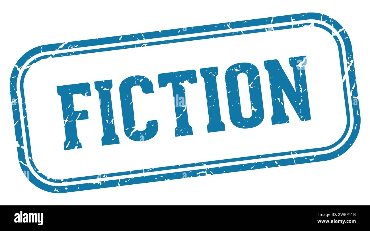 fiction stamp. fiction rectangular stamp isolated on white background ...