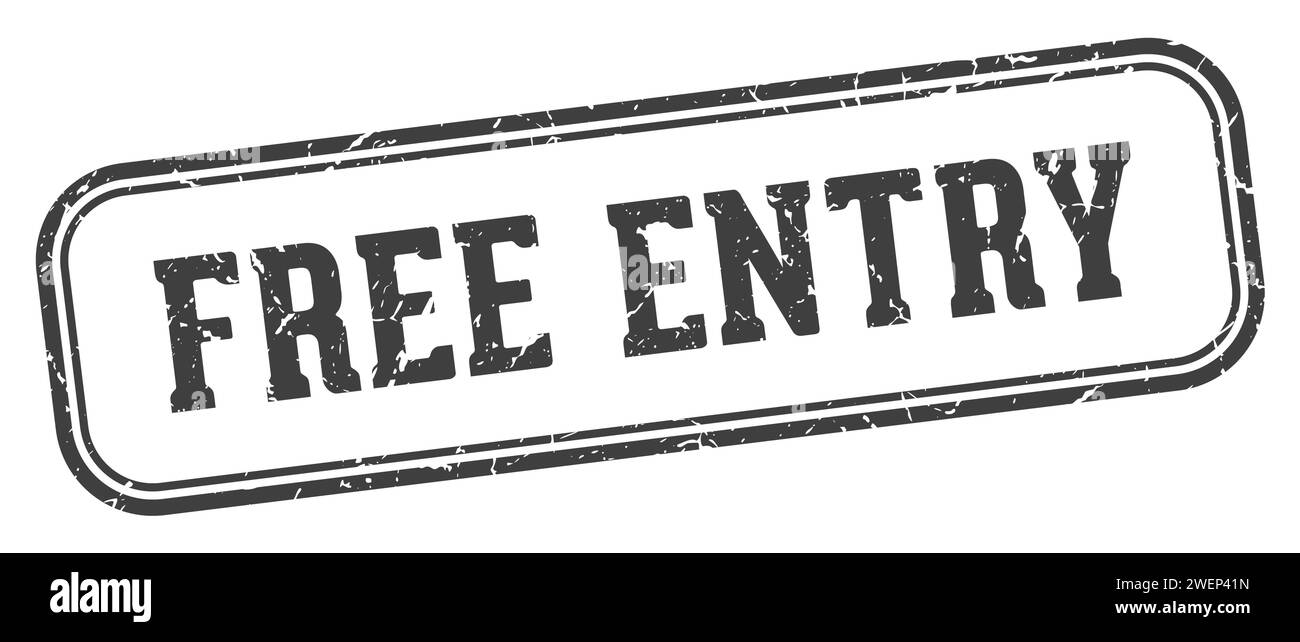 free entry stamp. free entry rectangular stamp isolated on white ...