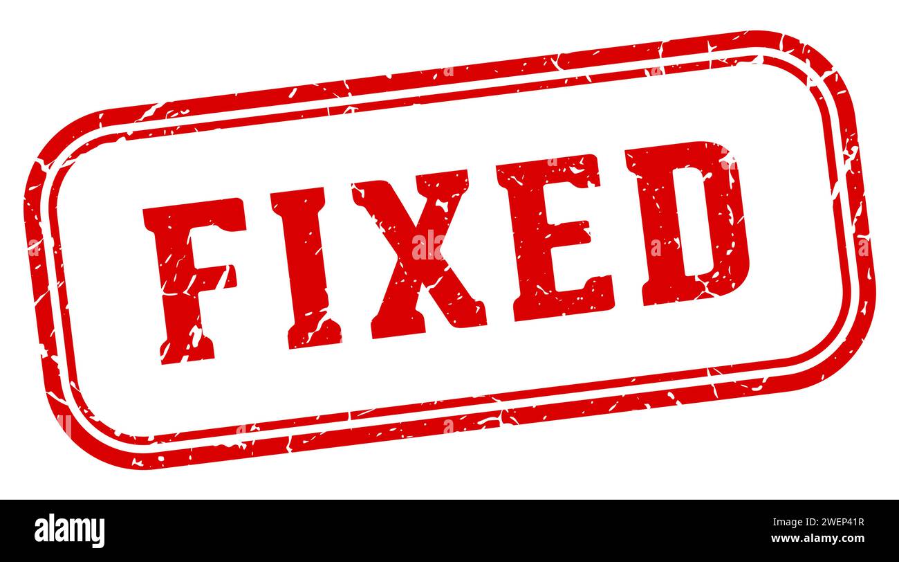 fixed stamp. fixed rectangular stamp isolated on white background Stock ...