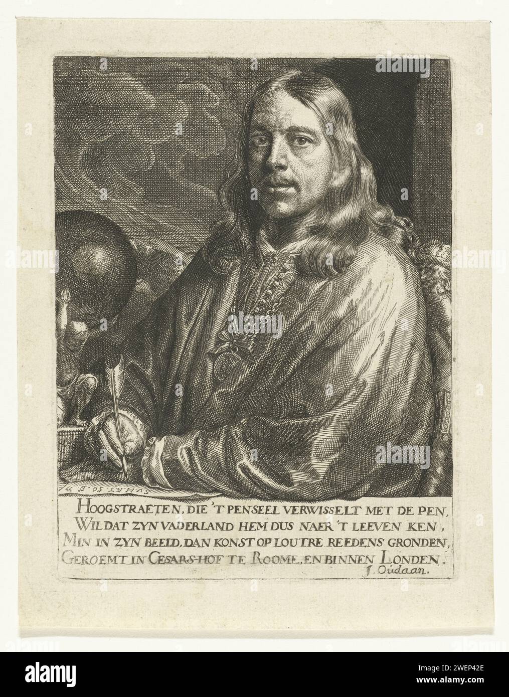 Self -portrait, Samuel van Hoogstraten, 1677 - 1678 print Self ...