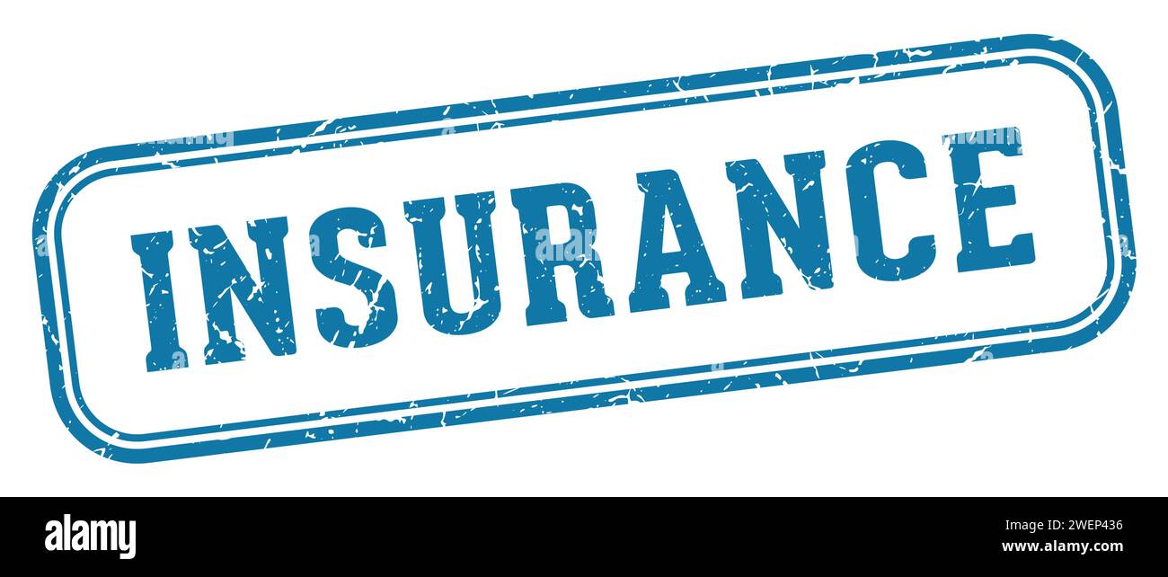 insurance stamp. insurance rectangular stamp isolated on white ...