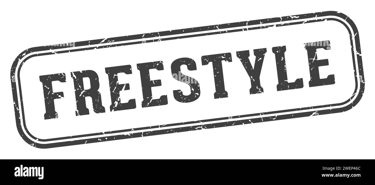 freestyle stamp. freestyle rectangular stamp isolated on white ...