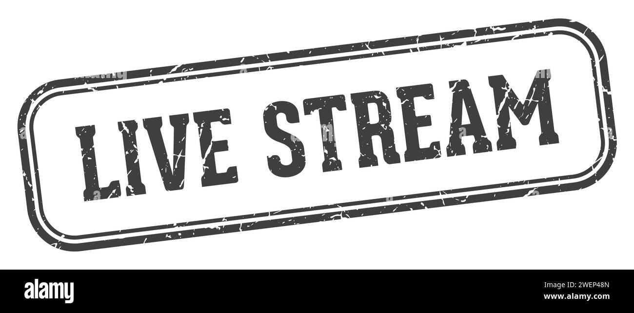 live stream stamp. live stream rectangular stamp isolated on white ...
