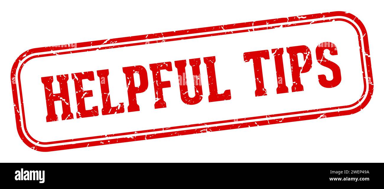 helpful tips stamp. helpful tips rectangular stamp isolated on white ...