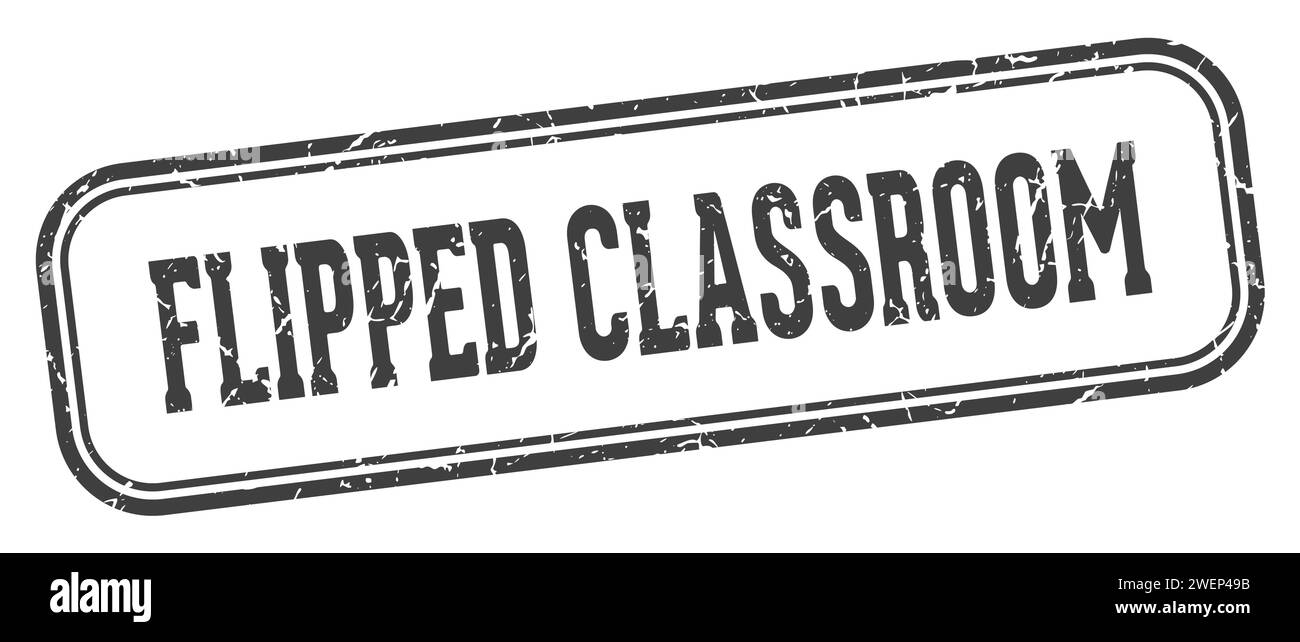 flipped classroom stamp. flipped classroom rectangular stamp isolated ...