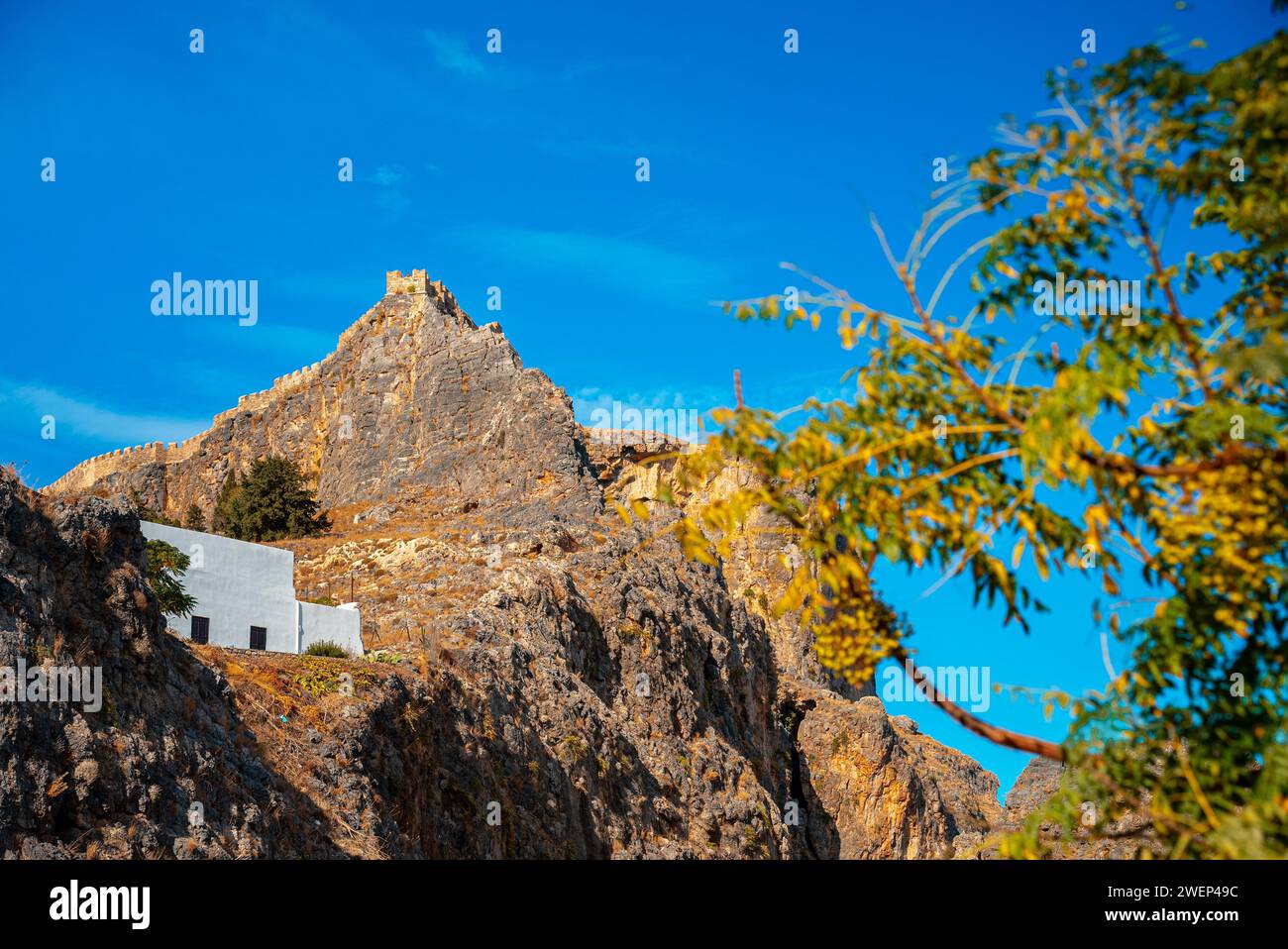 The Medieval Acropolis of Lindos, Rhodes, Greece Stock Photo - Alamy