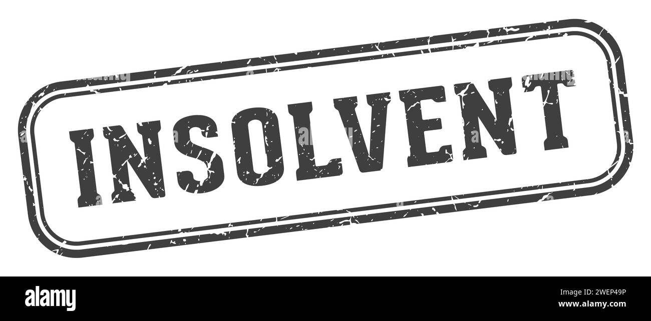 insolvent stamp. insolvent rectangular stamp isolated on white ...