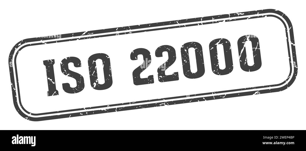 iso 22000 stamp. iso 22000 rectangular stamp isolated on white background Stock Vector Image ...