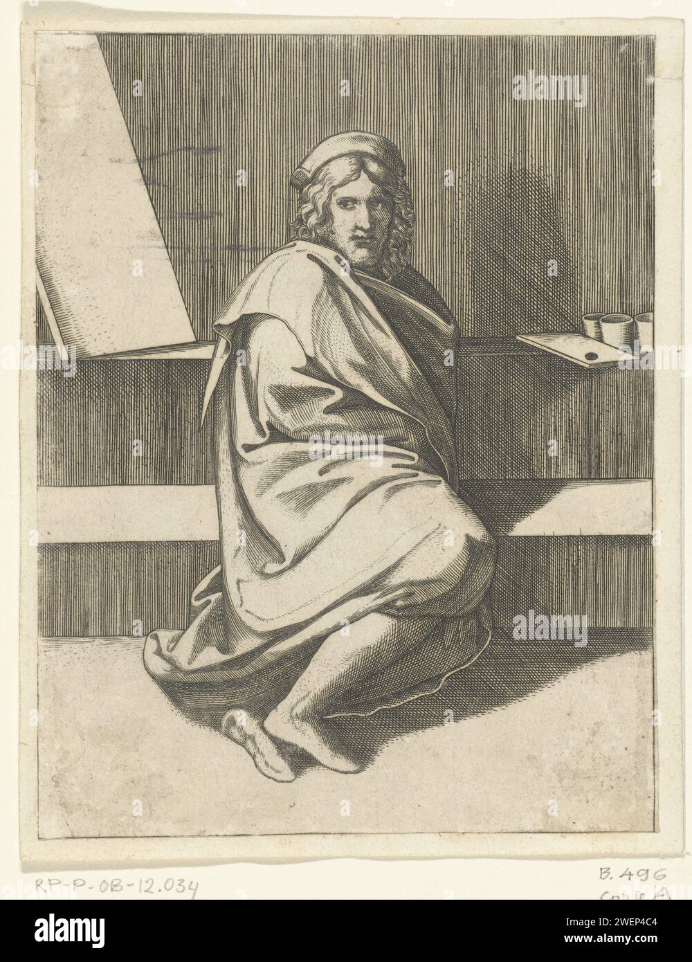 Portret van schilder Raphael, anonymous, after Marcantonio Raimondi ...